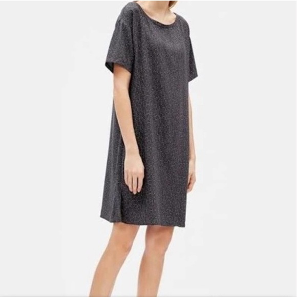 Eileen Fisher | Dresses | Eileen Fisher Morse Code Black Sheift Dress ...